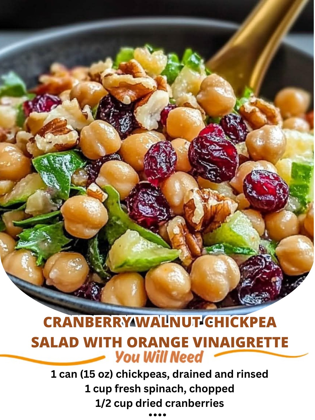 Cranberry Walnut Chickpea Salad with Orange Vinaigrette: A Flavorful ...
